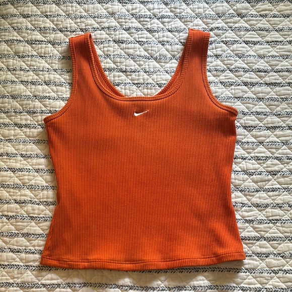 Nike | Tops | Nike Bright Orange Ribbed Tank | Poshmark